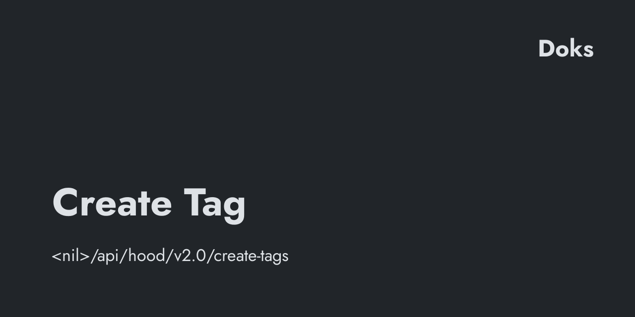 Create Tag
